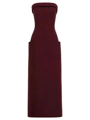 GEMY MAALOUF Strapless Dress With Pocket Detail - Red