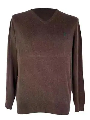 Polo Ralph Lauren V-neck Long Sleeve Cotton Sweater - Brown