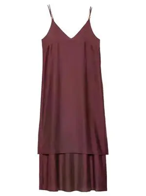 OTTOD'AME Layered Spaghetti-strap Maxi Dress - Brown