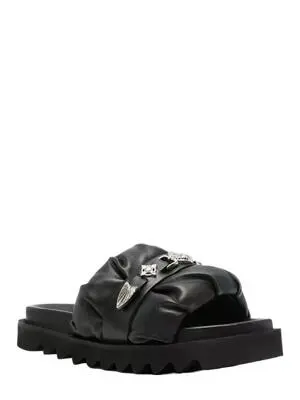 TOGA Toga Pulla Ruched Metal-Embellished Sandals