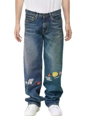 Off-White Pascal Twist Embroidered Jeans - Blue