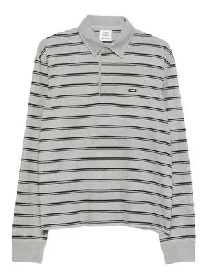 Vetements Striped Long-sleeve Polo Shirt - Grey
