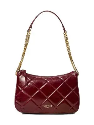 TWINSET Medium Liliane Quilted Leather Bag - Red