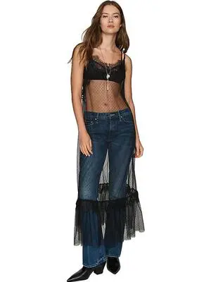 LYREBIRD LyreBird Mesh Lace Slip Maxi Dress Black