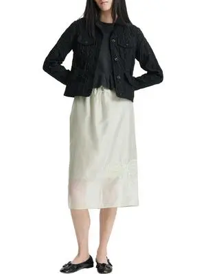 Cecilie Bahnsen Embroidered Organza Midi Skirt - Green