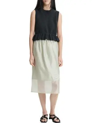 Cecilie Bahnsen Bill Cashmere Ruffle Sleeveless Sweater - Grey