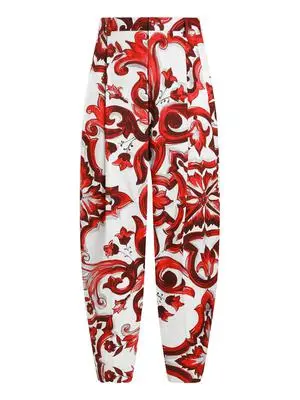 Dolce & Gabbana Majolica-print Drill Trousers - Multicolor