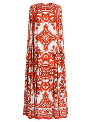 Dolce & Gabbana Majolica-print Charmeuse Dress - Multicolor
