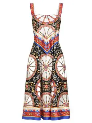 Dolce & Gabbana Carretto-print Twill Dress - Multicolor