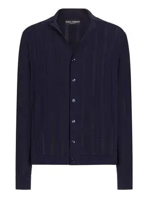 Dolce & Gabbana Openwork Cotton Cardigan - Blue