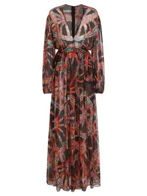 Dolce & Gabbana Carretto-print Chiffon Maxi Dress - Multicolor