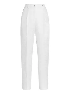Dolce & Gabbana Brocade Tailored Trousers - White