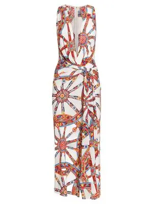 DOLCE & GABBANA Dolce & Gabbana Carretto Print Viscose Jersey Dress