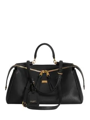 Dolce & Gabbana Medium Vittoria Handbag In Calfskin - Black