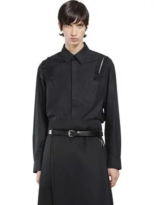 Simone Rocha Ruffle Slash Shirt - Black