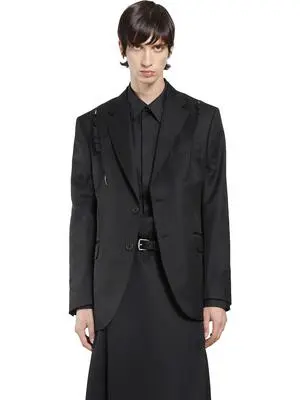 Simone Rocha Structured Slash Blazer With Daisy - Black