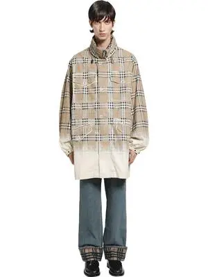 Burberry Gradient Check Cotton Gabardine Parka - Beige