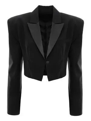 AURELIANA AURELIANA Cropped Wool-Silk Blazer