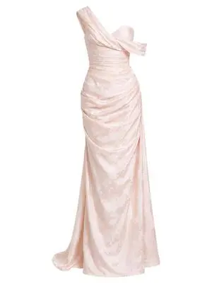 SANDRA MANSOUR Slow Burn Silk Brocade Maxi Dress - Pink