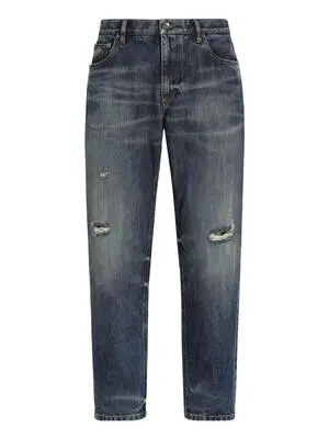 Dolce & Gabbana Distressed Denim Trousers - Multi-color