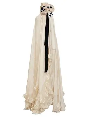 SALMA OSMAN Floral Chiffon Maxi Dress - Ivory