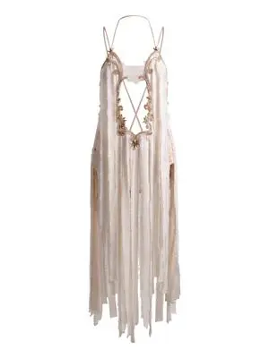 SALMA OSMAN Panelled Chiffon Maxi Dress - Ivory