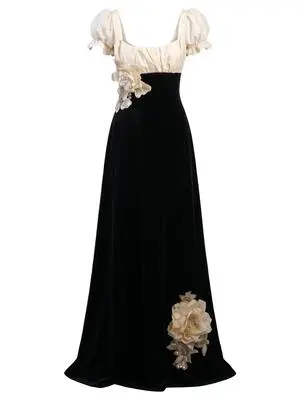 SALMA OSMAN Contrast-bodice Maxi Gown - Multi