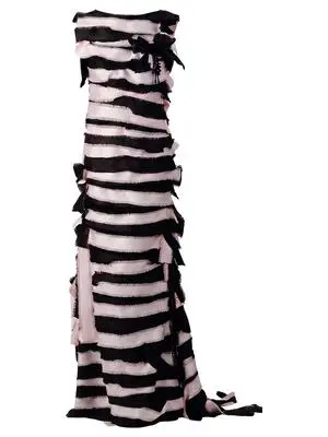 SALMA OSMAN Ruffled Maxi Dress - Stripe