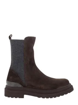 Brunello Cucinelli Suede Ankle Boots - Dark Brown