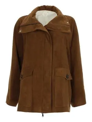 ALYSI Suede Giaccone - Brown