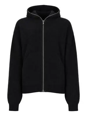Rick Owens Zip-up Knit Hoodie - Black