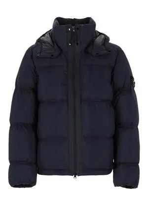 Stone Island Stone Island Ripstop Down Puffer Jacket With Removable Hood Blue