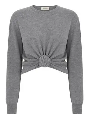 Magda Butrym Knit Top With Knot Detailing - Grey
