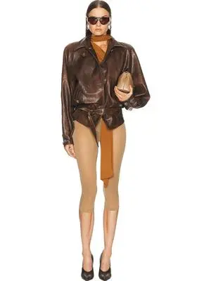 Christopher Esber Vienna Jersey Scarf Top - Cognac