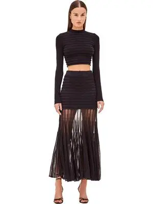 Alexis Alexis Hela Cropped Long Sleeve Top Noir
