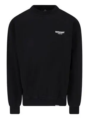 REPRESENT 100% Cotton Crewneck Sweater - Black