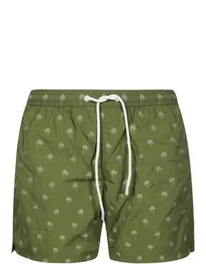 MC2 SAINT BARTH Patmos Palm Jacquard Swimwear Set - Verde
