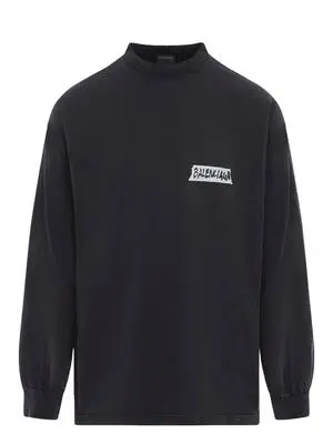 Balenciaga Large Long Sleeve T-shirt - Black