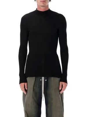 RICK OWENS RICK OWENS Ribbed Wool Turtleneck Sweater With Center-Back Seam