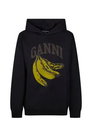GANNI Graphic Banana Logo Hoodie - Grigio