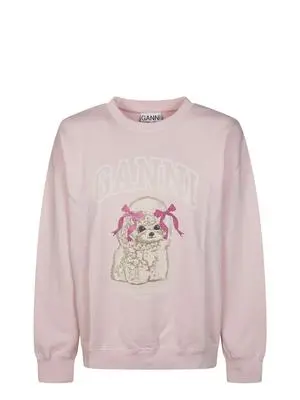 GANNI Printed Puddle Effect Sweatshirt - Rosa