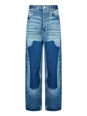 GANNI Baggy Patch Worker Jeans - Blu