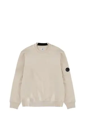 C.P. COMPANY C.P. Company Diagonal Raised Fleece Crewneck Sweatshirt With Lens Detail