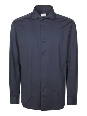 XACUS No-iron Active Shirt With French Neckline - Blu