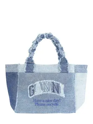 GANNI Medium Trapeze Shopper Tote Bag - Blu