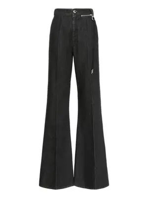 Sportmax Flared Jeans With Zip And Button Closure - Nero
