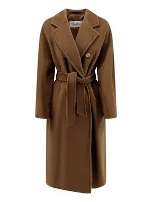 Max Mara MAX MARA Oversized Wool-Cashmere Beaver Coat With Kimono Sleeves Marrone
