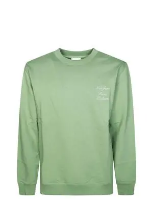 Drole De Monsieur Slogan Sweatshirt With Calligraphy Print - Verde