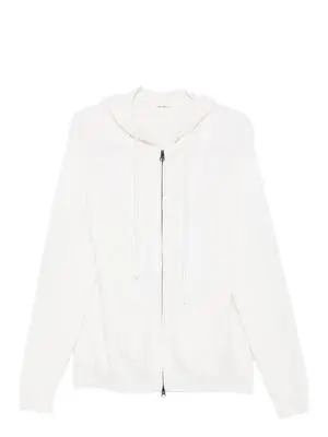 LISA YANG LISA YANG 100% Cashmere Full Zip Hoodie Bianco
