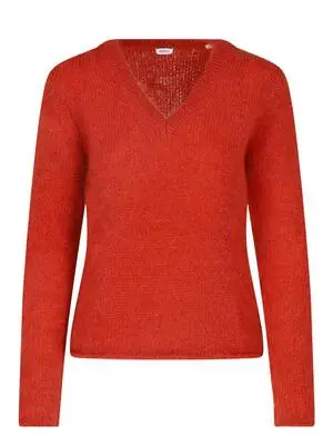 Aspesi V-neck Long Sleeve Knit Sweater - Orange